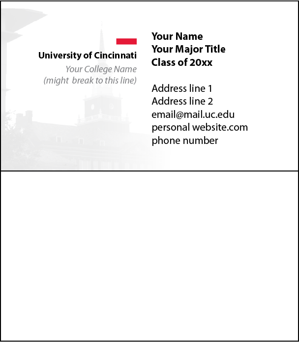 UC Student business cards